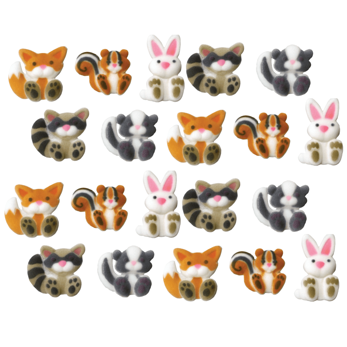 24pk Edible Woodland Animals 1 1/2" - 1 3/4" Edible Sugar Decoration ...