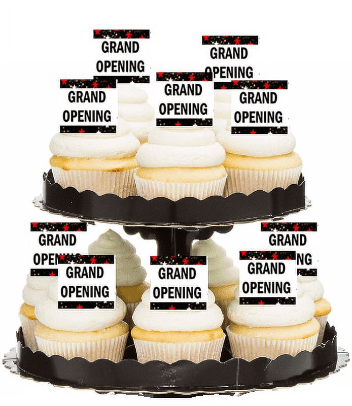24pk Grand Opening Edible Cupcake Decoration Toppers / Picks - Walmart.com
