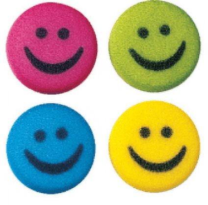 24pk Medium Happy Faces (14334) 1" Edible Sugar Decoration Toppers for ...