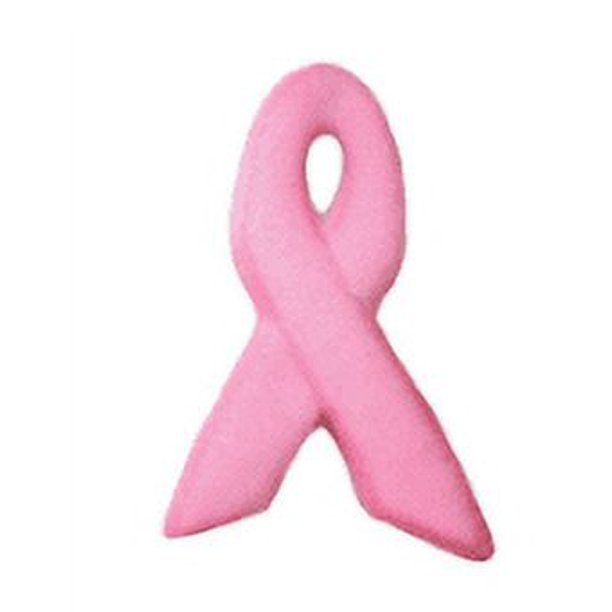 24pk Pink Ribbon 1 1/2" Edible Sugar Decoration Toppers for Cakes ...