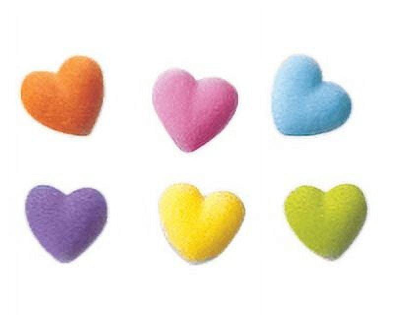 24pk Rainbow Edible Heart Charms 1/2" Edible Sugar Decoration Toppers ...