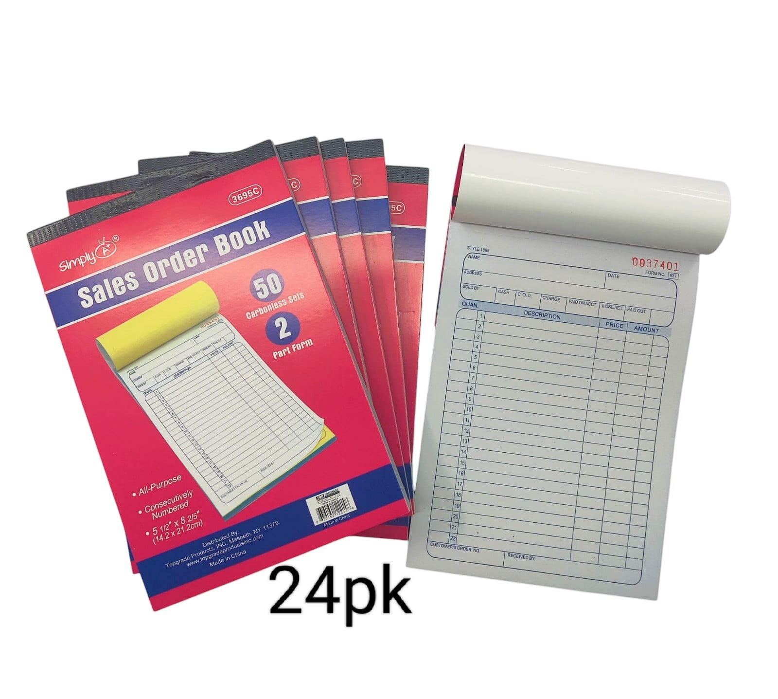 24pk Sales Order Books 2 Part 50 Sets All Purpose Receipt Ivoice Form ...