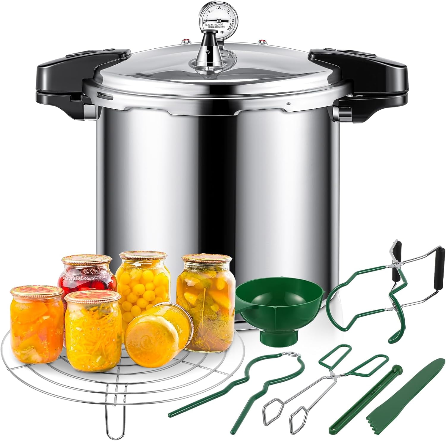 24qt Pressure Cooker for Canning Pressure Canner Supplies Kit, 6 ...