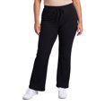 24seven Comfort Apparel Basic Curvy Ribbed Knit Drawstring Wide Leg ...