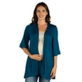 24seven Comfort Apparel Elbow Length Sleeve Open Front Maternity ...