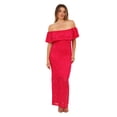 24seven Comfort Apparel Elevate Womens Lace Off the Shoulder Side Slit ...