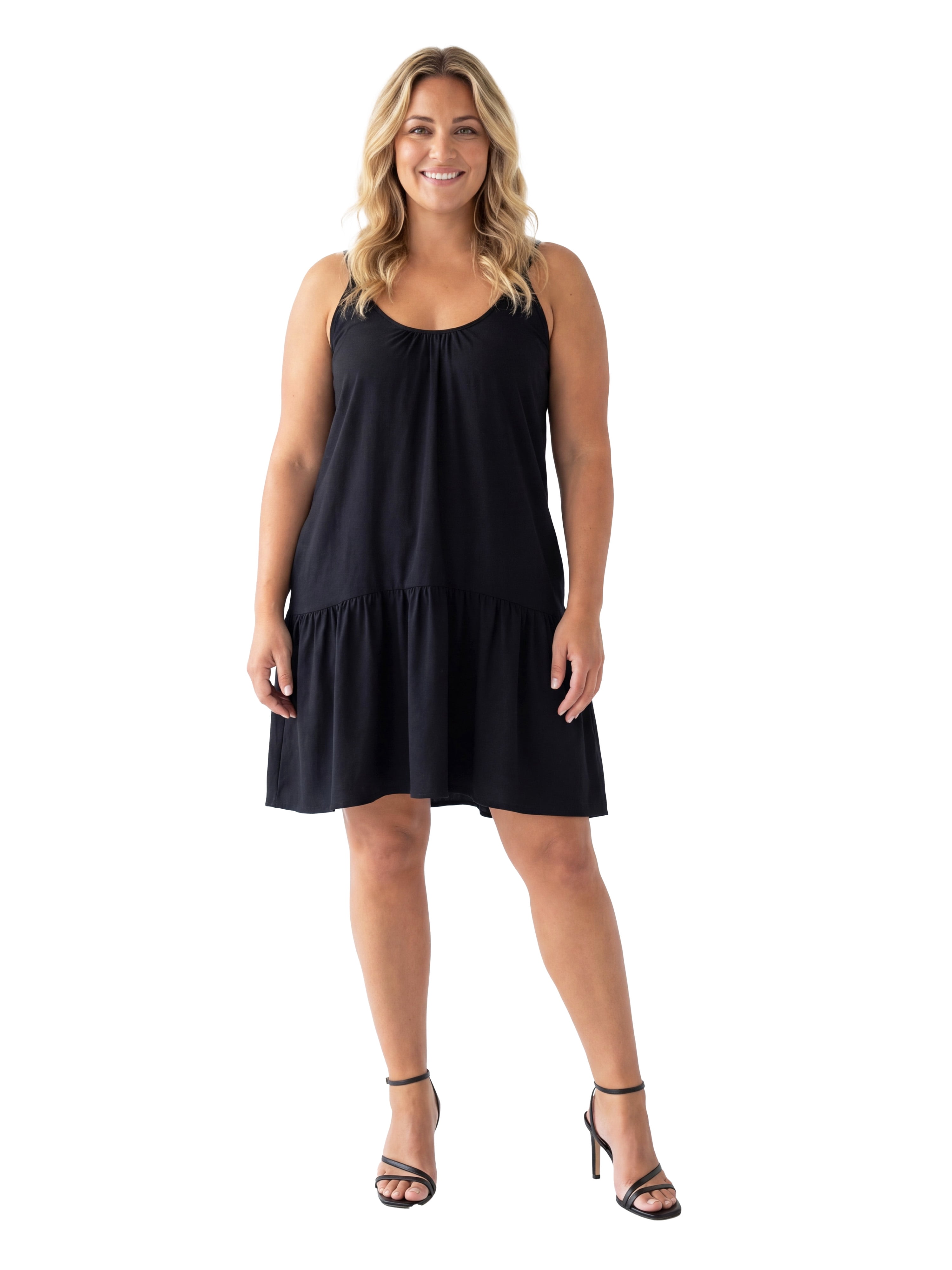 24seven Comfort Apparel Essential Curvy Scoop Neck Spaghetti Strap ...