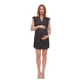 24seven Comfort Apparel Essential Maternity Dot Print V Neck Round Hem ...