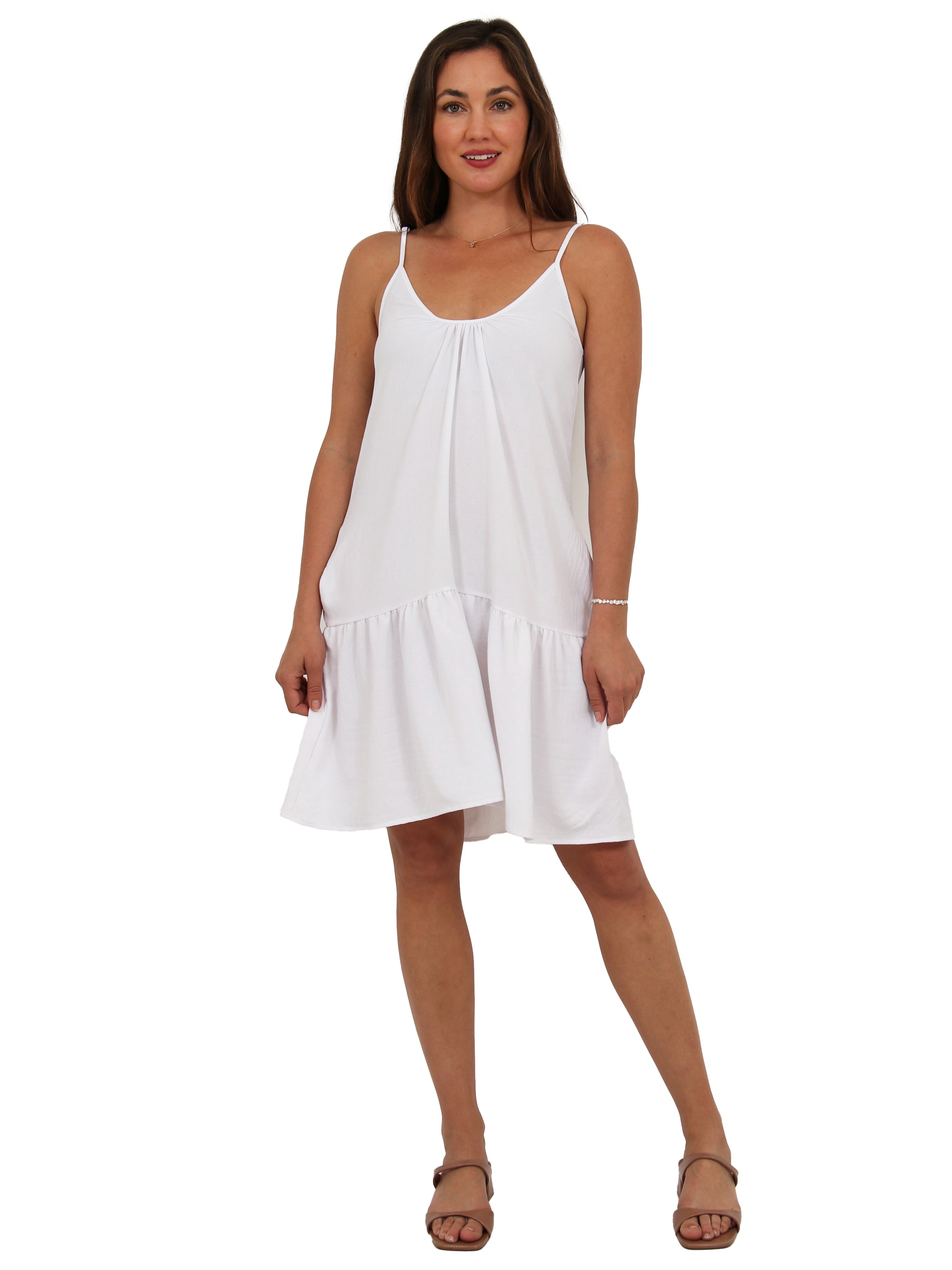24seven Comfort Apparel Essential Womens Scoop Neck Spaghetti Strap ...