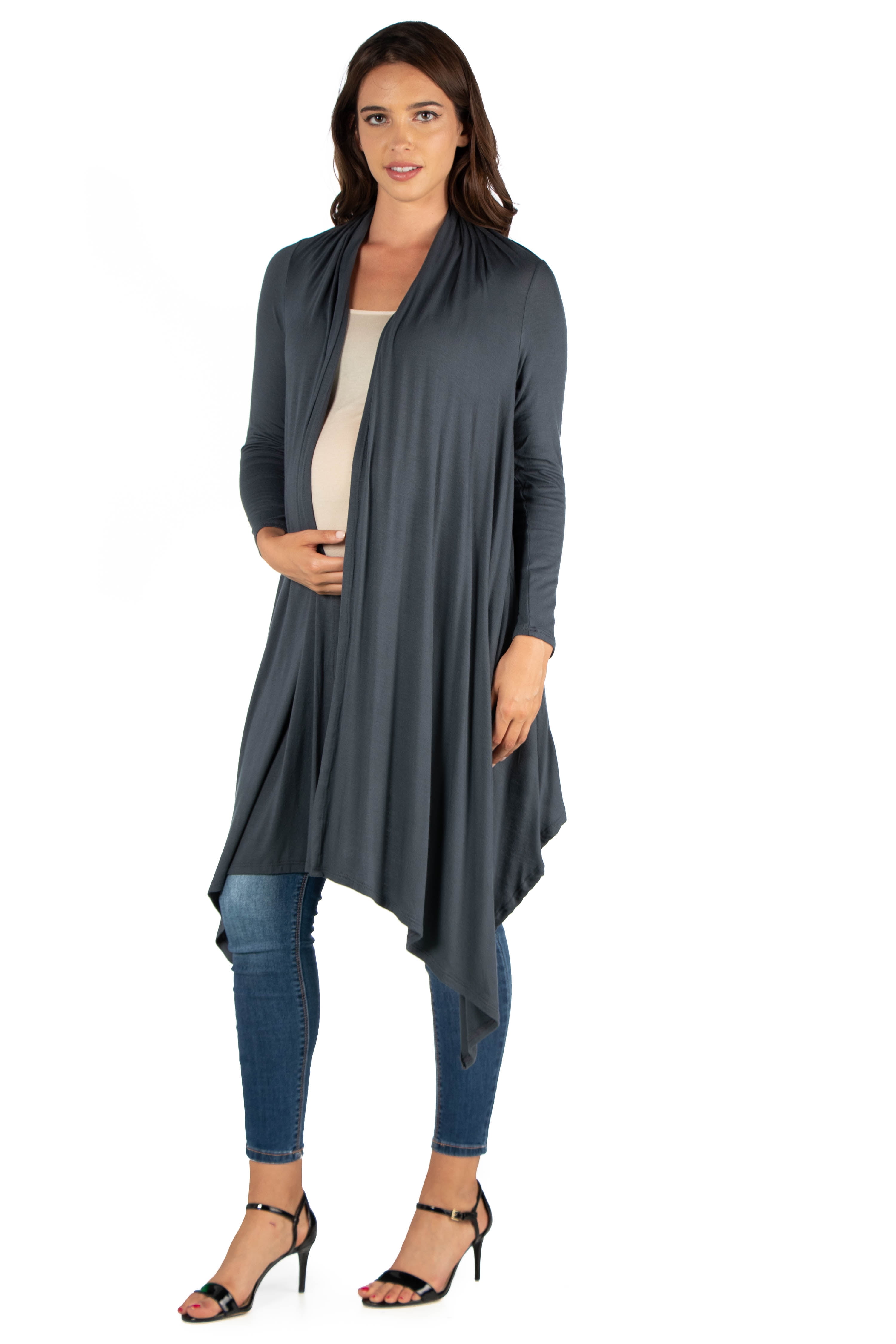 24seven Comfort Apparel Maternity Cardigan - Open Front - Walmart.com