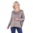 24seven Comfort Apparel Maternity Wide Boat Neck Long Sleeve Dolman ...