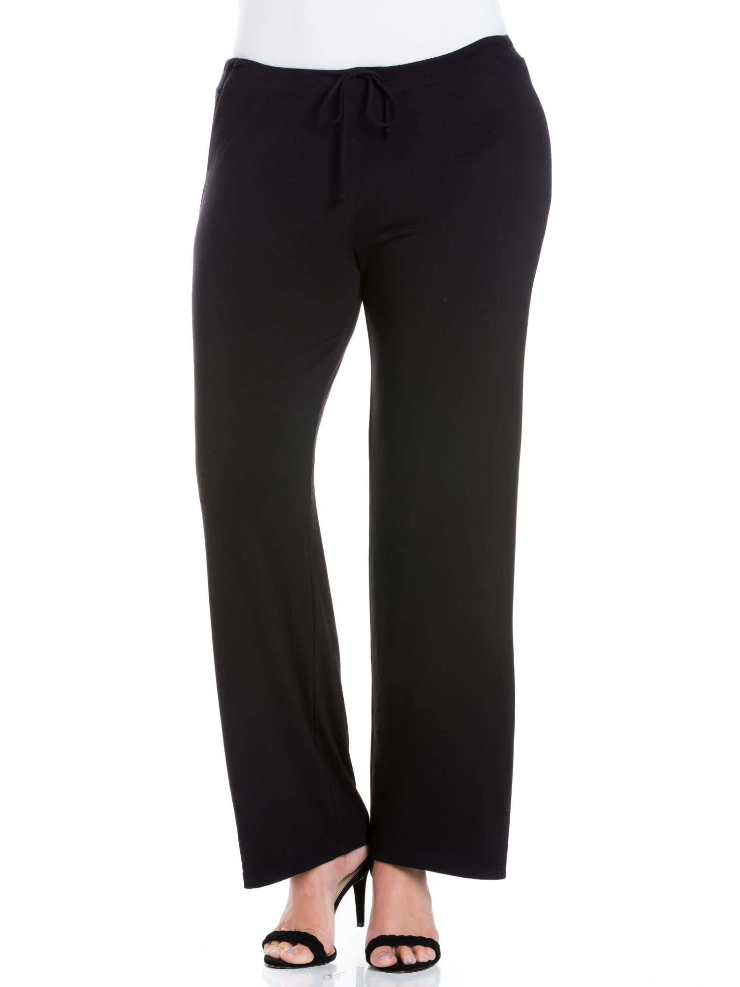 24seven Comfort Apparel Plus Size Stretch Draw String Pants - Walmart.com
