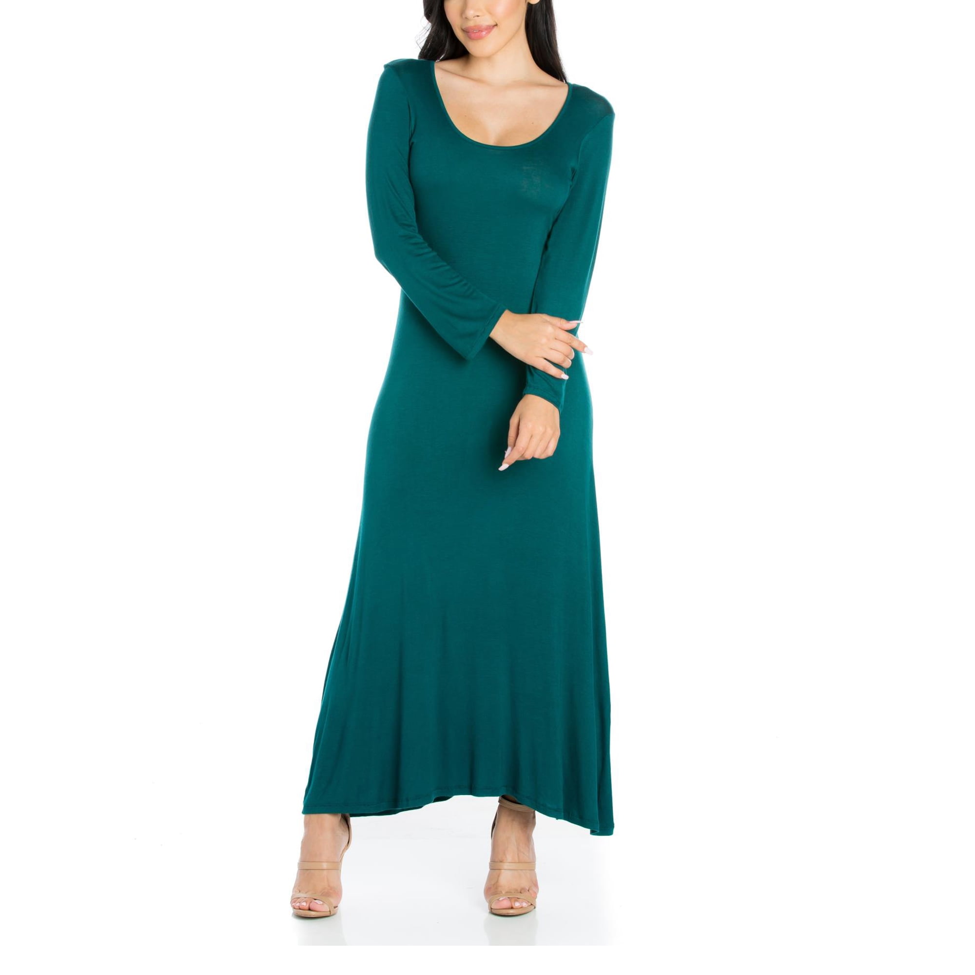 24seven Comfort Apparel Womens Long Sleeve Maxi Dress - Walmart.com