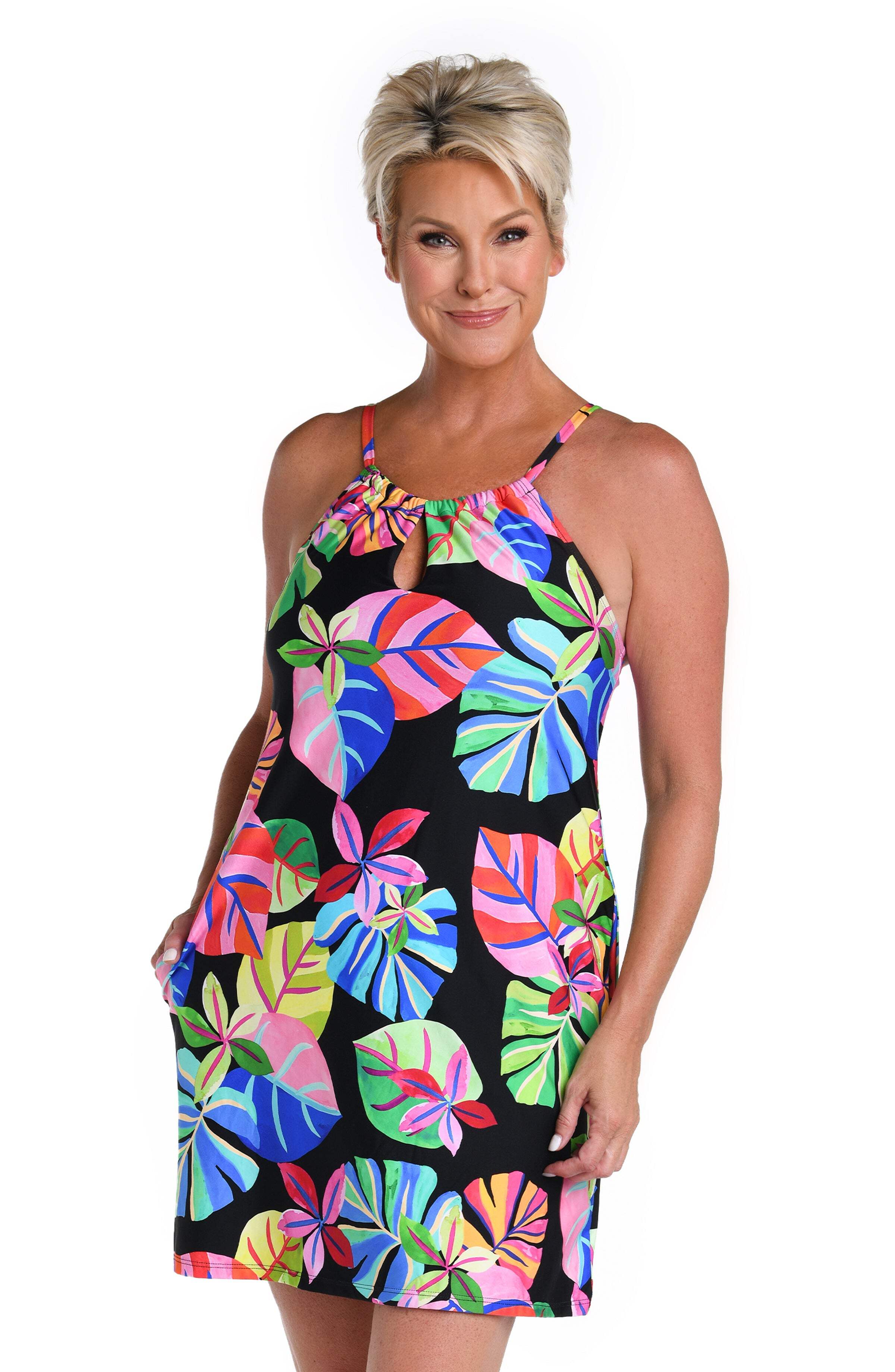 24th Ocean Tropiflage High Neck Shift Dress Cover Up *FINAL SALE ...