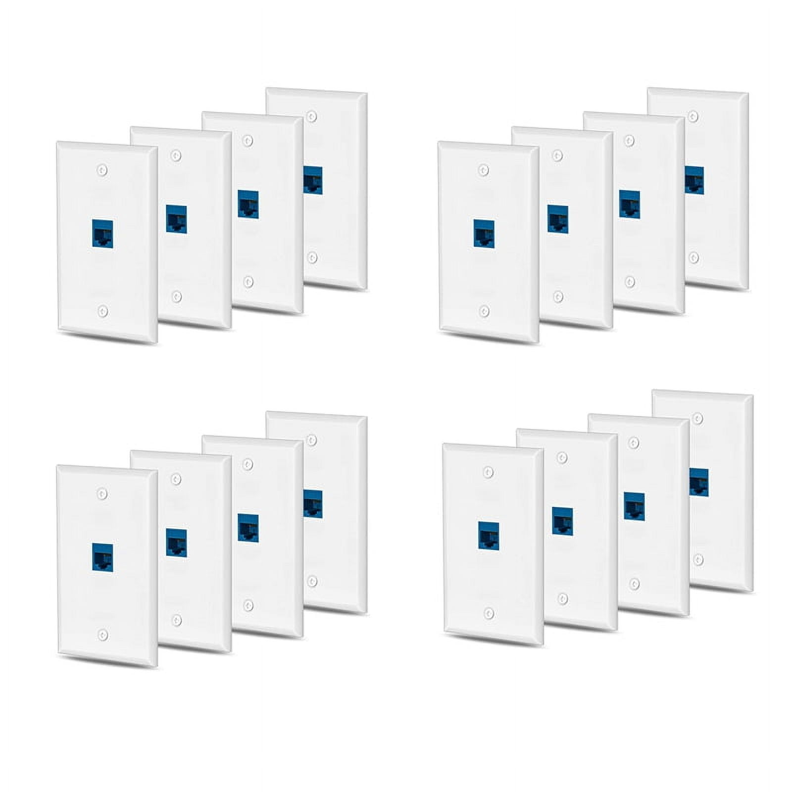 24x Cat6 Ethernet Wall Plate Outlet 1 Port RJ45 Network Female to ...