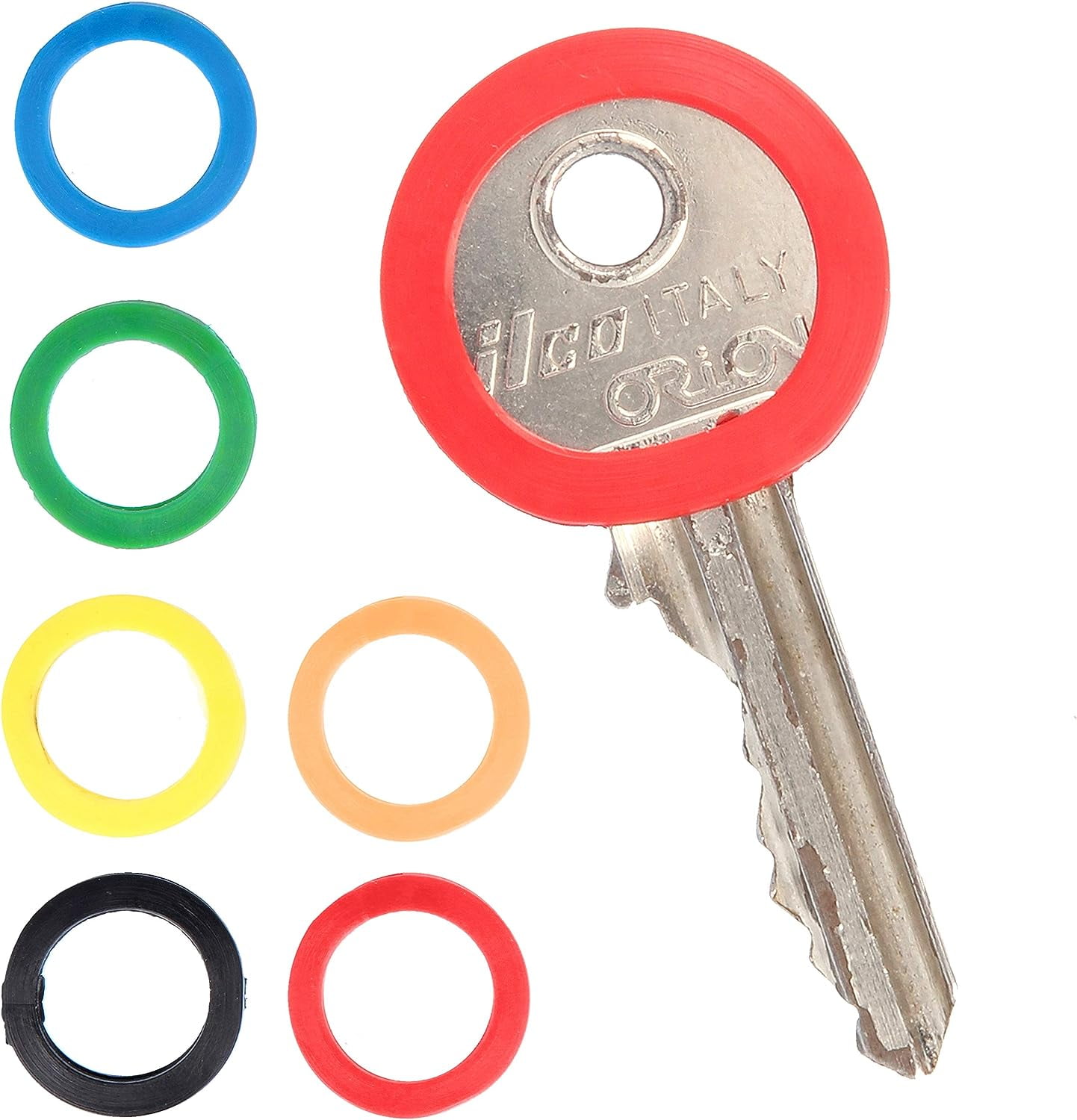 24x Coloured Key Cover Caps Fits Standard Keys Bright Colour Easy ID ...