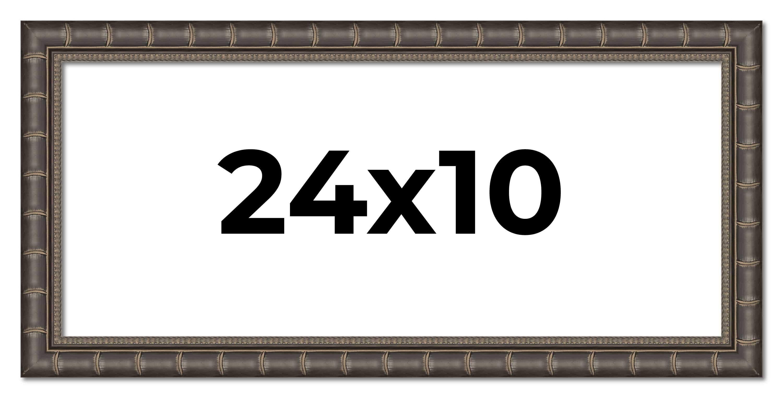 24x10 Frame Black Bamboo Solid Wood Picture Frame Width 1.5 Inches ...