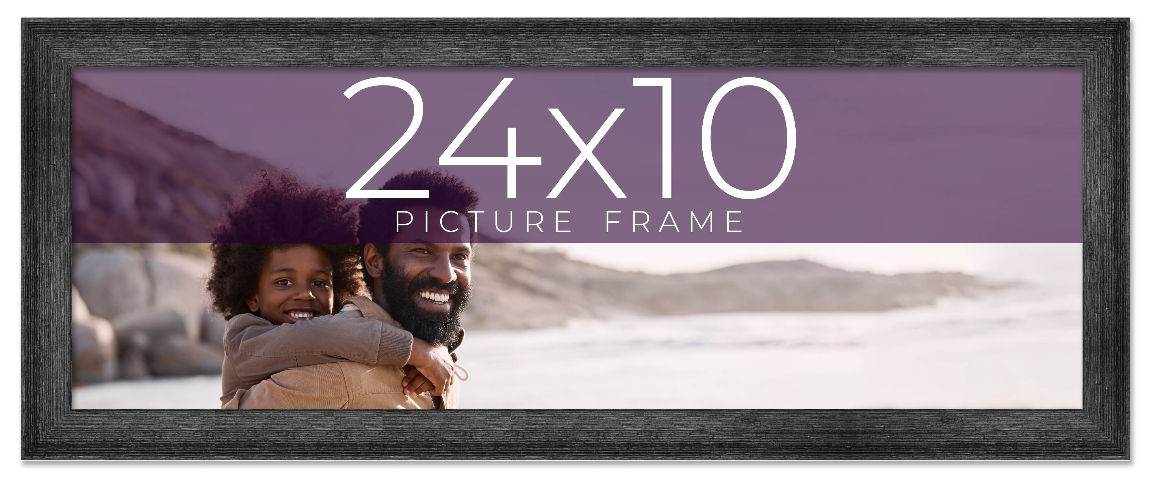 24x10 Frame Black Real Wood Picture Frame Width 1.5 inches | Interior ...