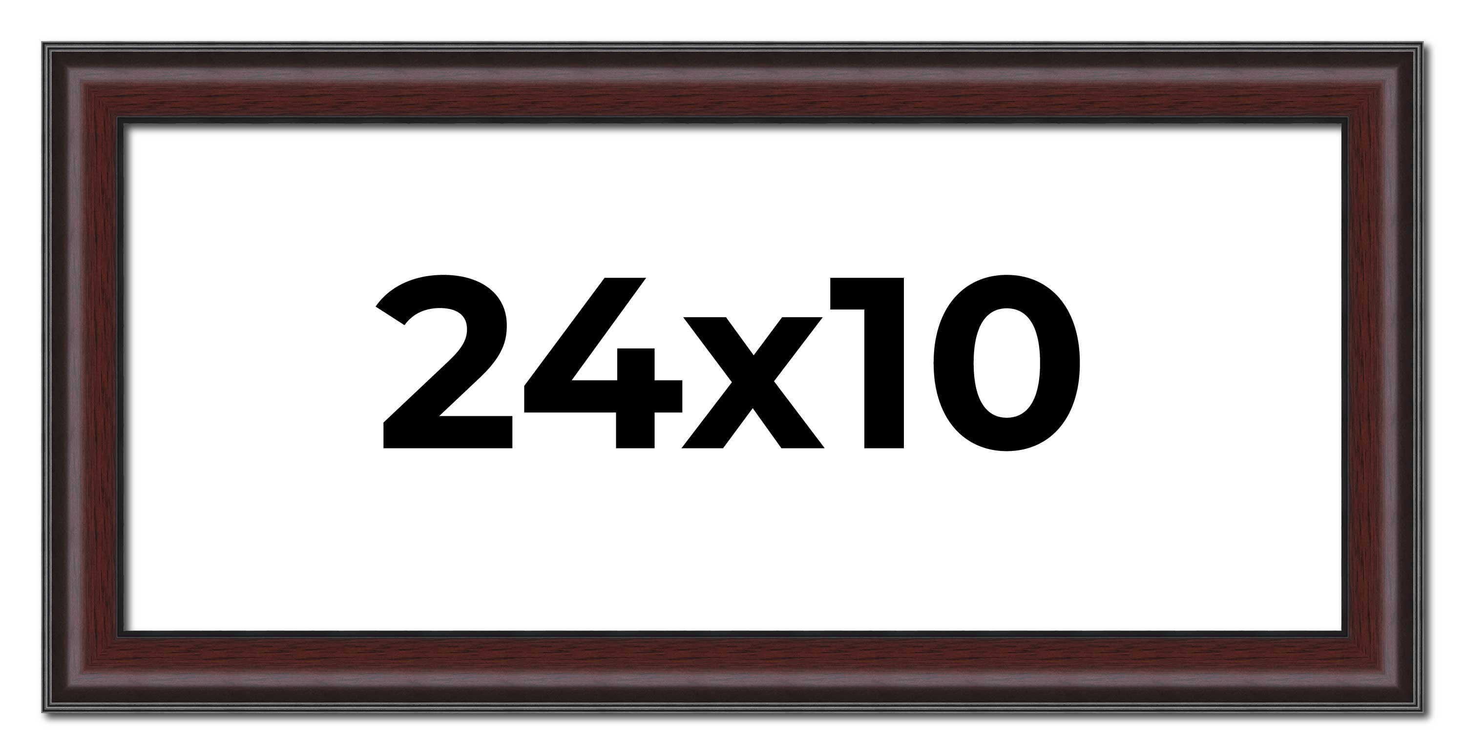 24x10 Frame Brown Round Mahogany Solid Wood Picture Frame | 1.625 Inch ...