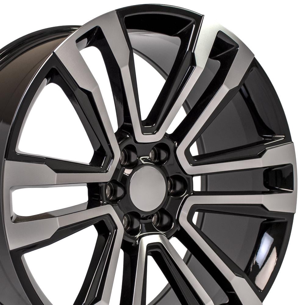 24x10 inch Black Machined 5822 Wheel Fits Chevrolet Tahoe Silverado GMC ...