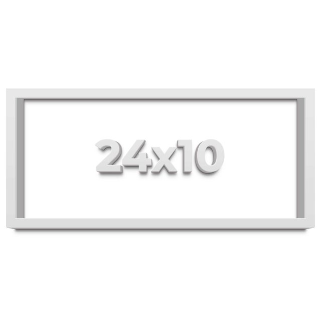 24x10 Shadow Box Frame White | 2 Inches Deep Real Wood Contemporary ...