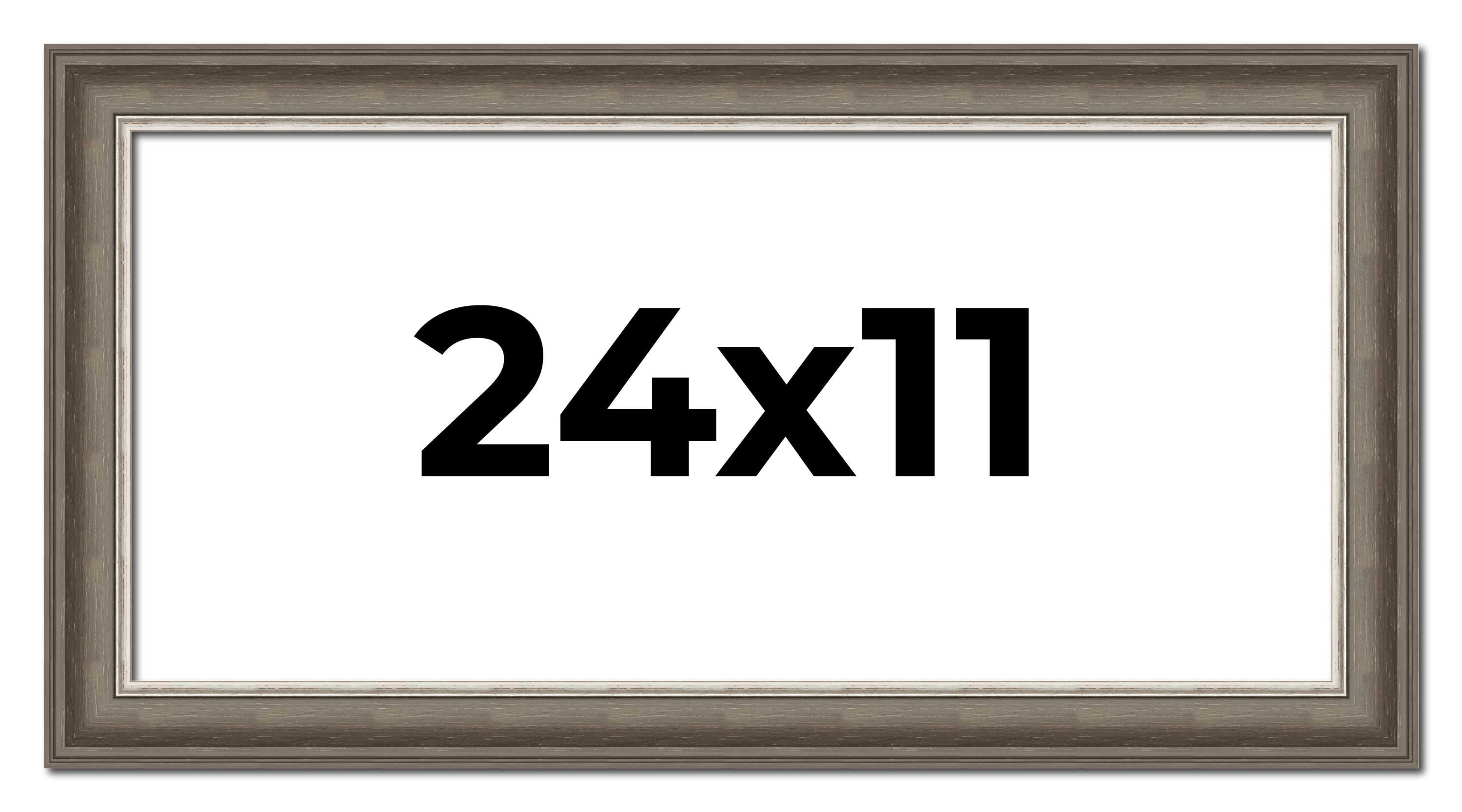 24x11 Frame Brown Solid Wood Picture Frame | 1.75 Inch Moulding Width ...