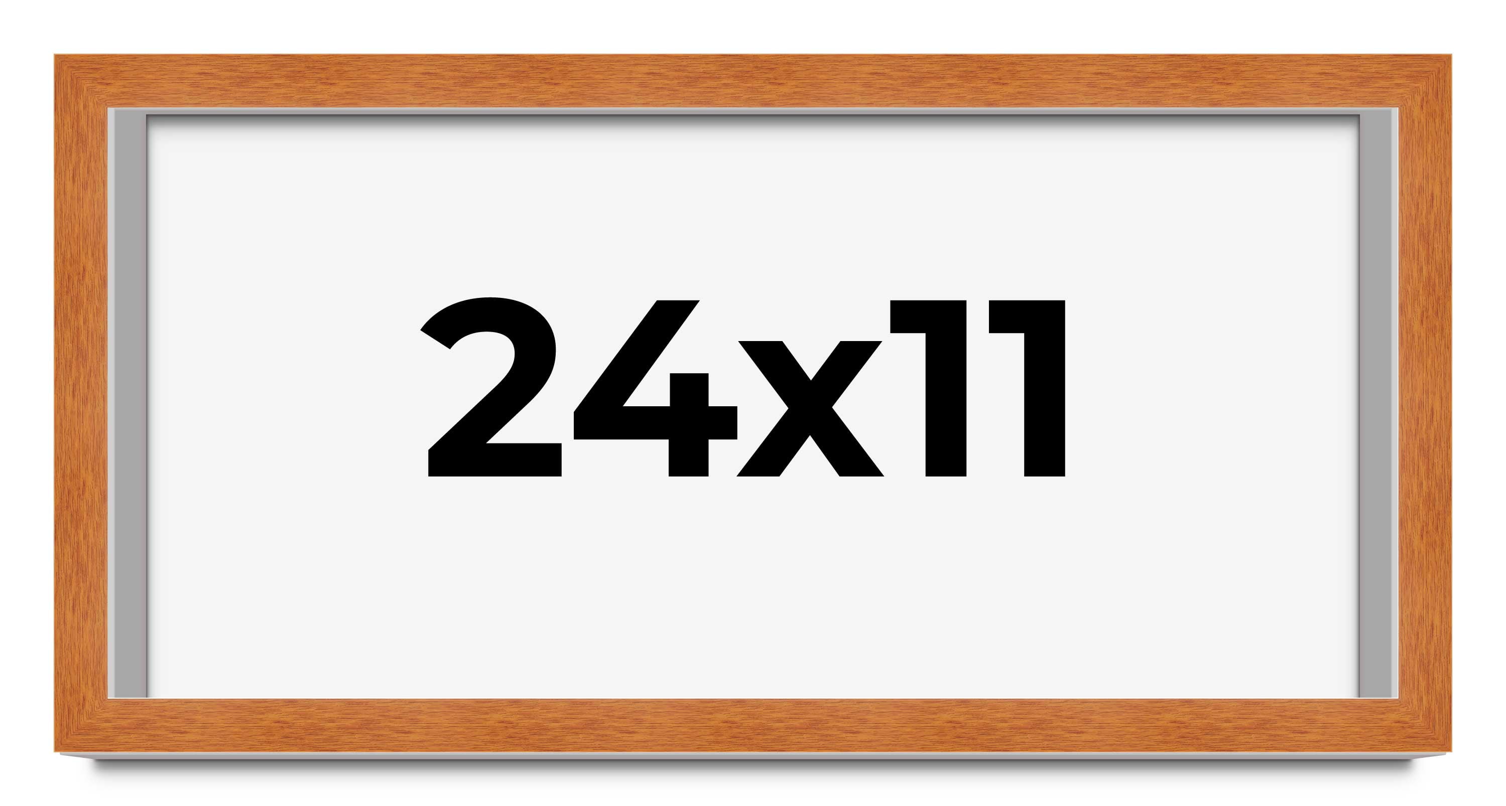 24x11 Shadow Box Frame Brown | 0.875 Inches Deep Real Wood Contemporary ...