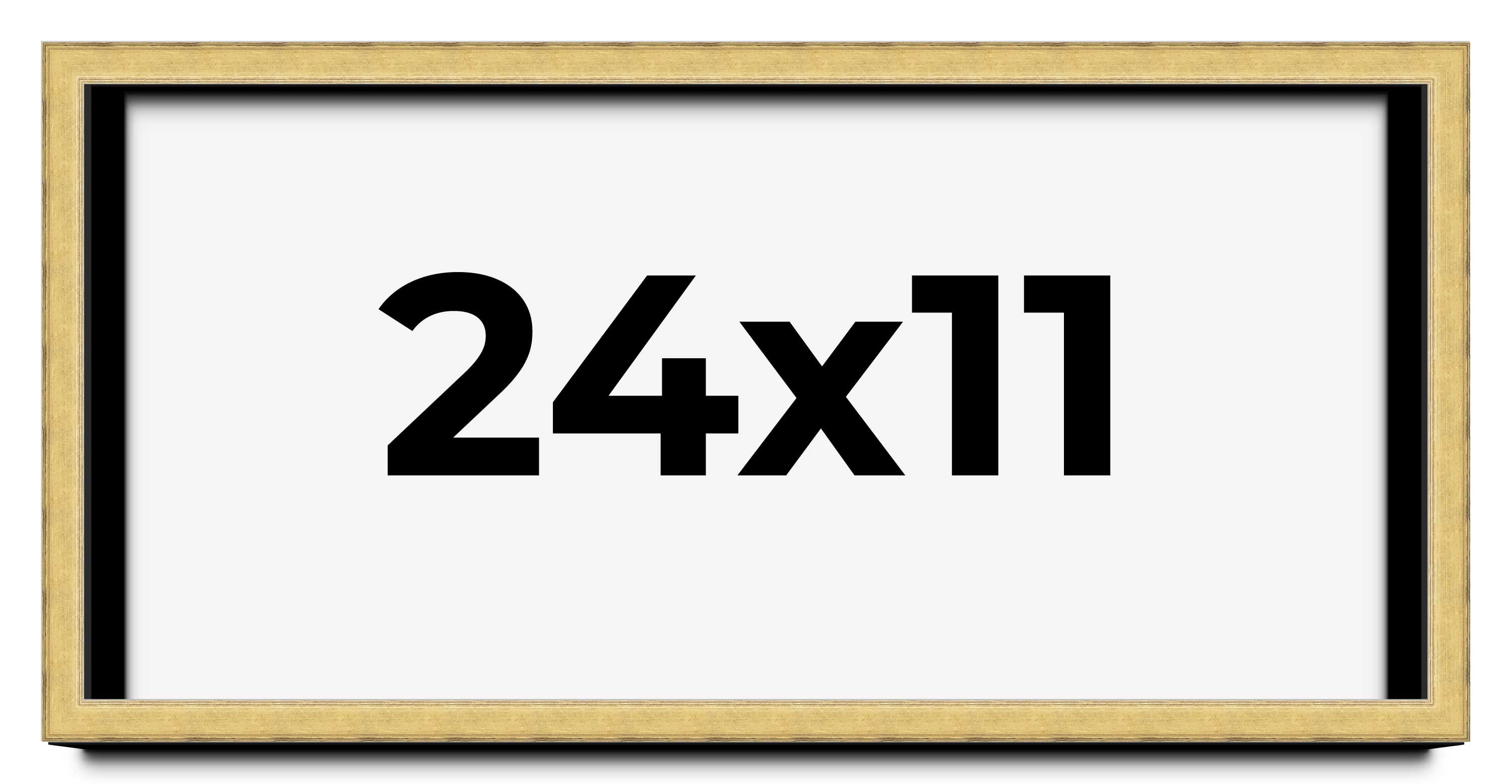24x11 Shadow Box Frame Gold | 1.375 Inches Deep Real Wood Contemporary ...