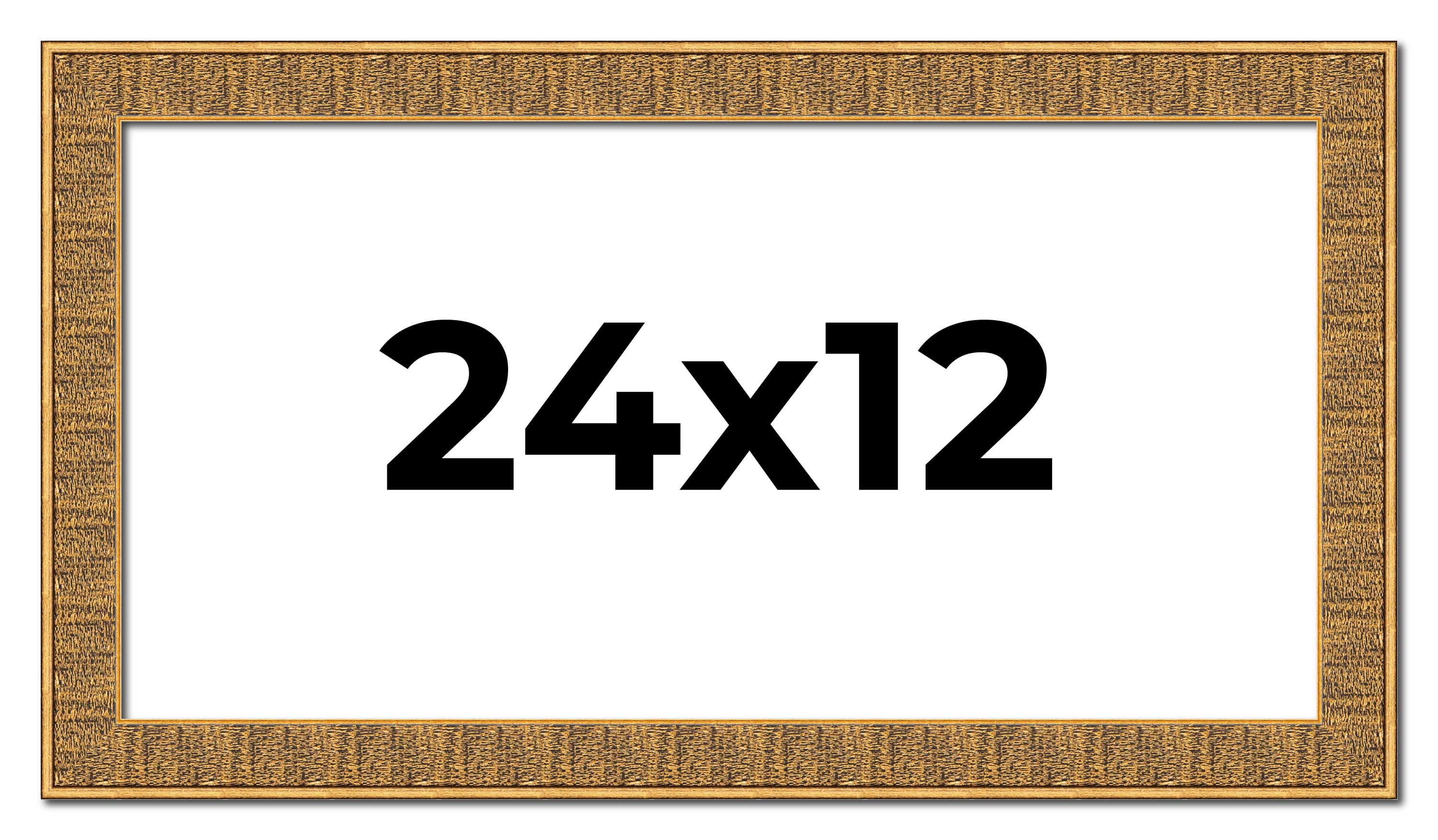 24x12 Frame Black and Gold Distressed Solid Wood Sonoma Picture Frame ...
