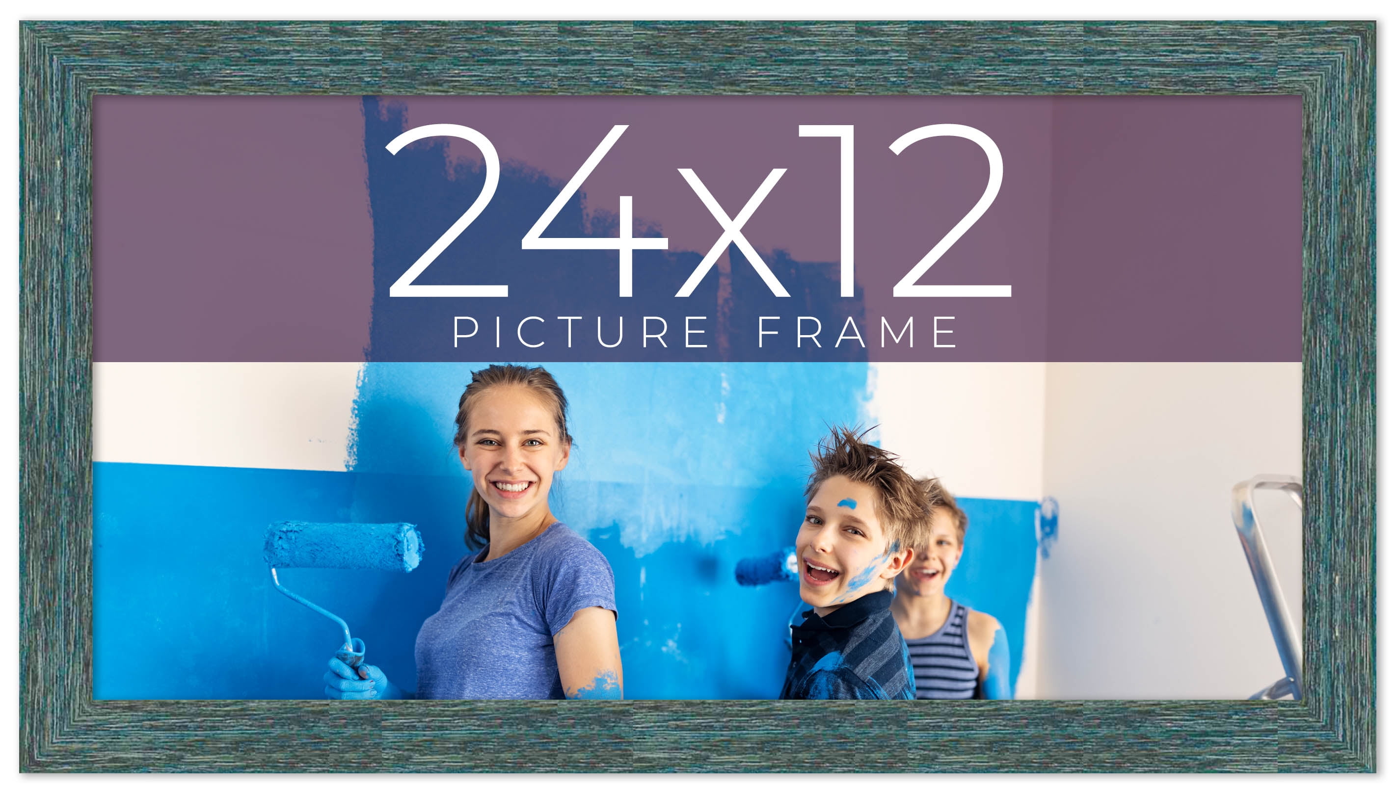 24x12 Frame Blue Real Wood Picture Frame Width 1.25 inches | Interior ...