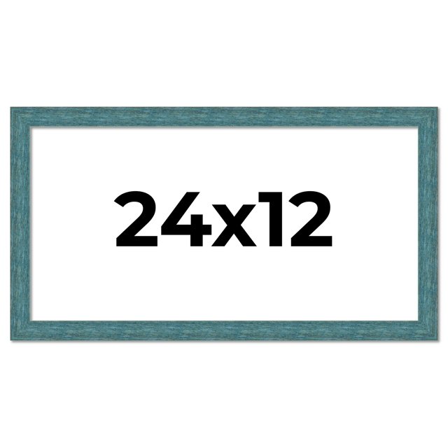 24x12 Frame Blue Rustic Barnwood Solid Wood Picture Frame Width 1.25 ...