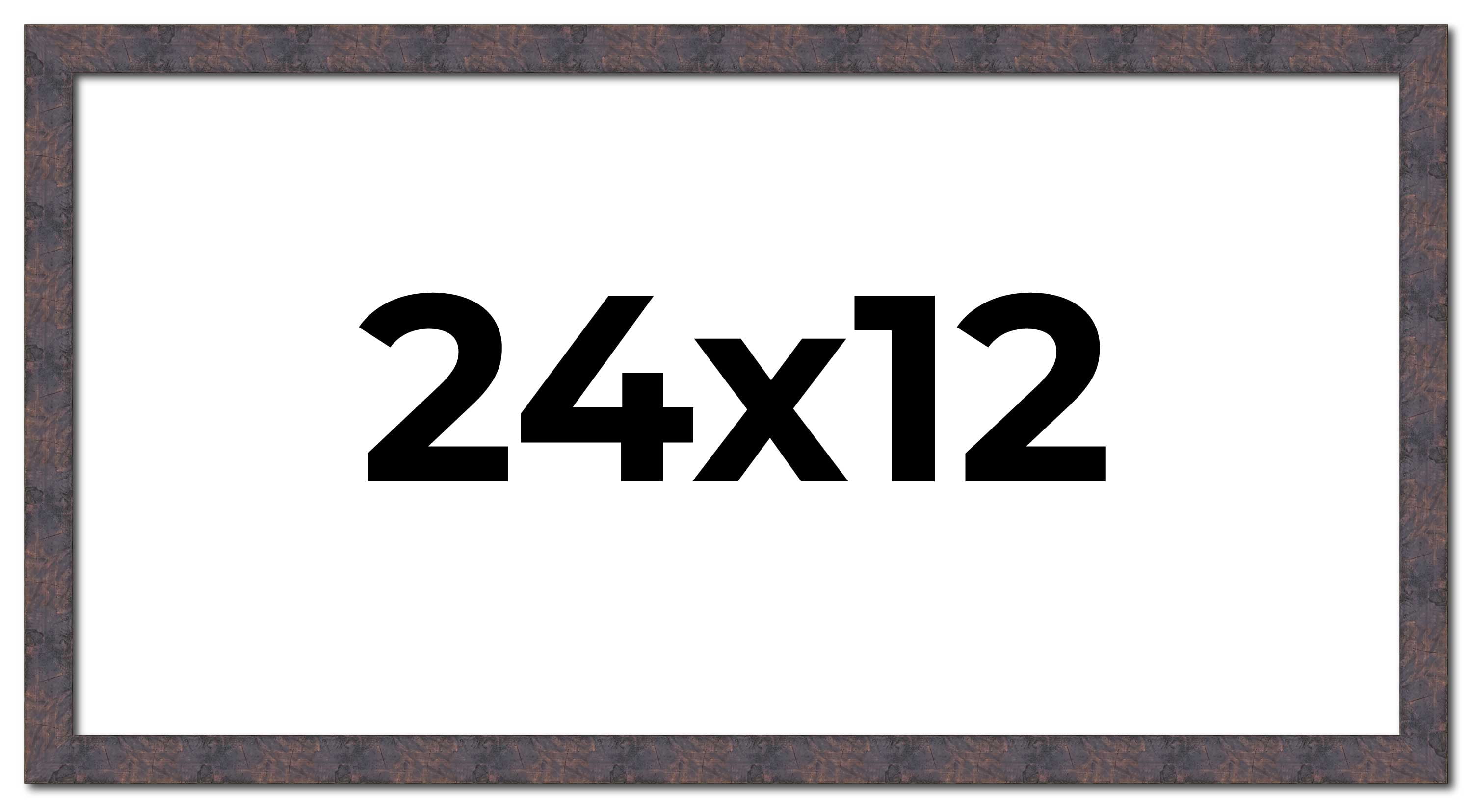 24x12 Frame Brown Rustic Lacquered Walnut Solid Wood Picture Frame ...