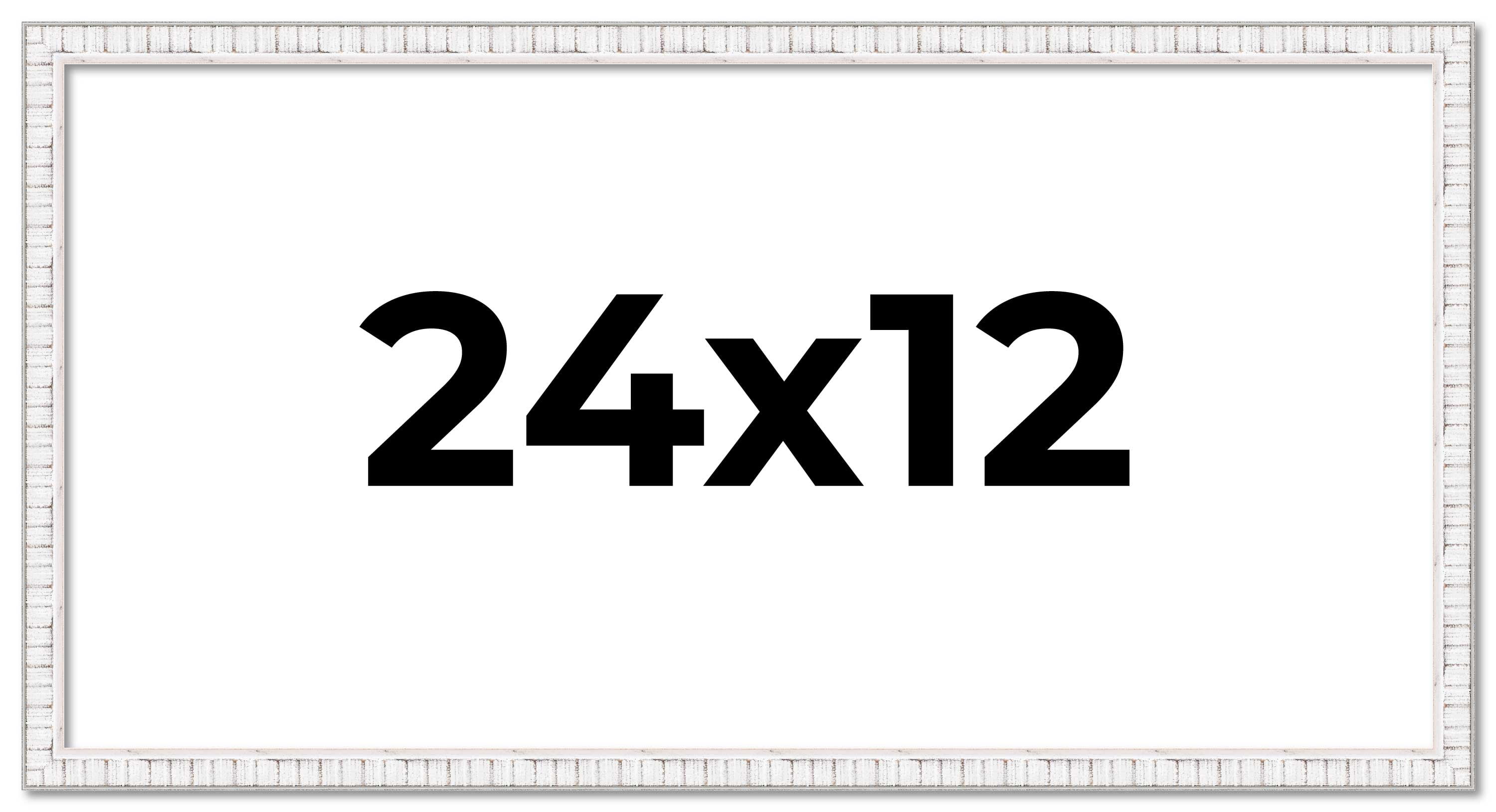 24x12 Frame White Scuffed Rustic Solid Wood Picture Frame | 0.75 Inch ...