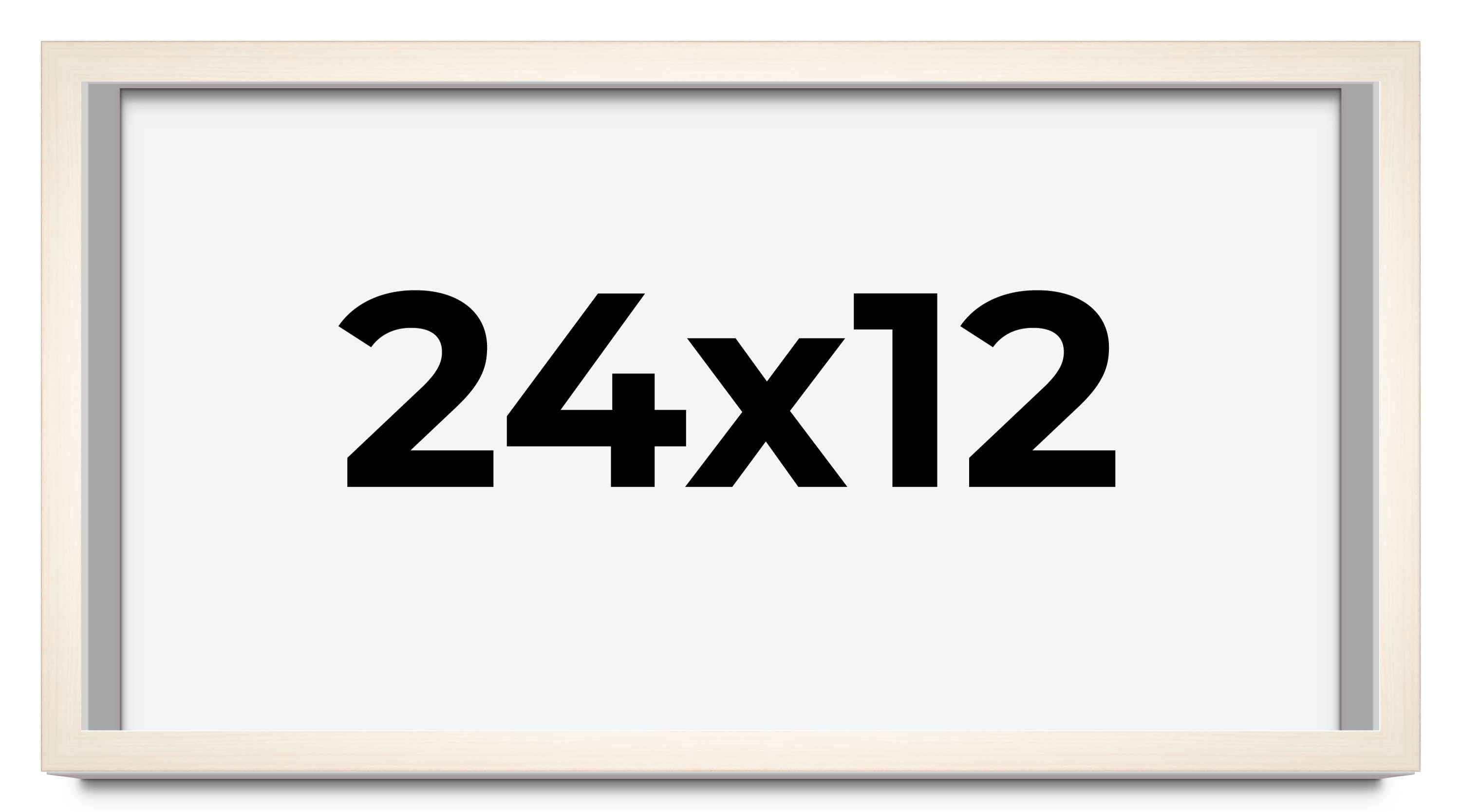 24x12 Frame White Wash Solid Wood Picture Frame | 0.75 Inch Moulding ...