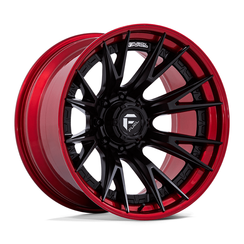 24x12 Fuel Off-Road FC402 Catalyst Matte Black Candy Red Lip Wheel ...