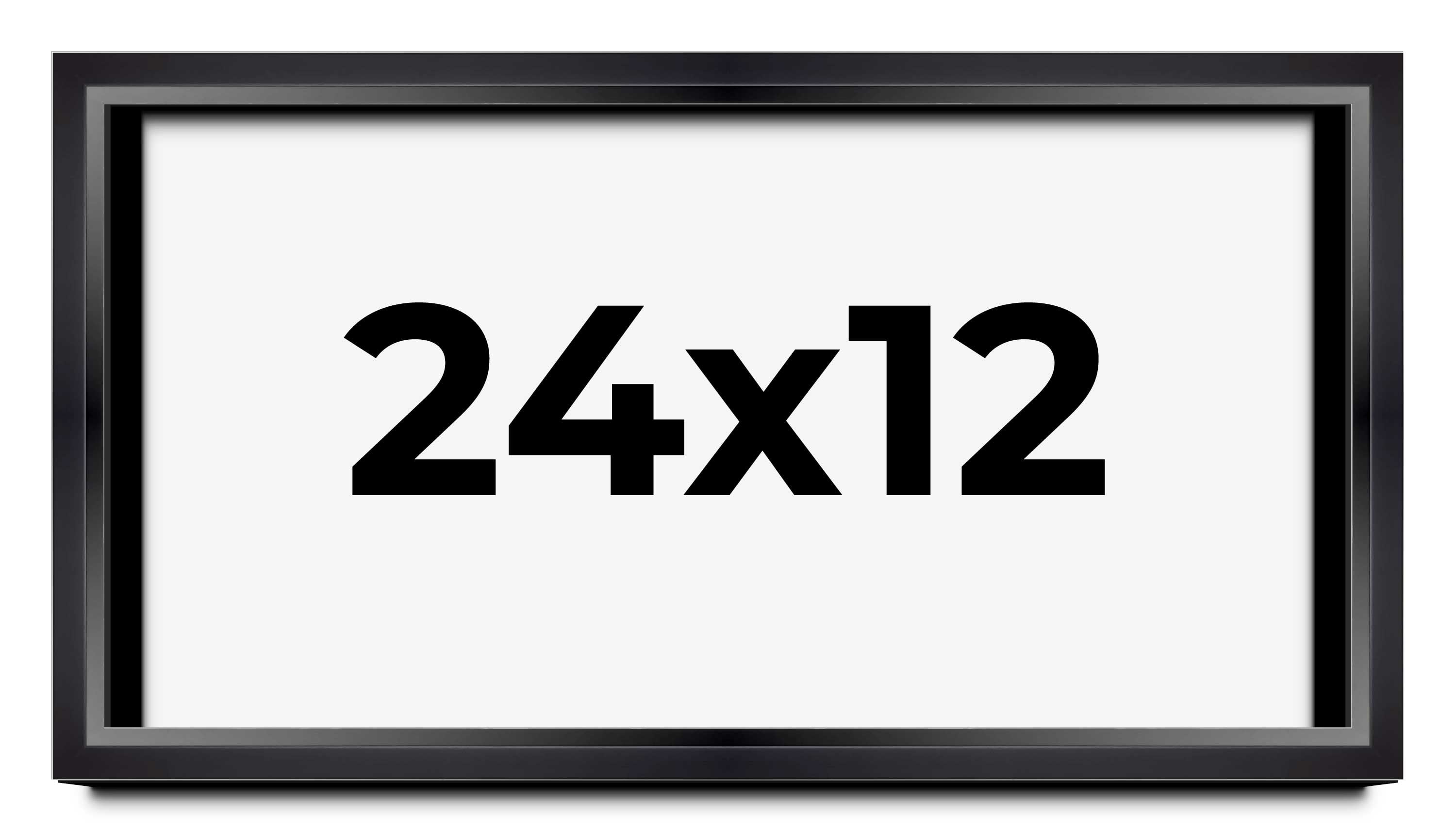 24x12 Shadow Box Frame Black | 1.25 inches Deep Real Wood Contemporary ...