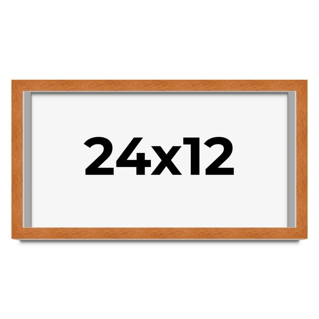 24x12 Shadow Box Frame Brown | 0.875 Inches Deep Real Wood Contemporary ...