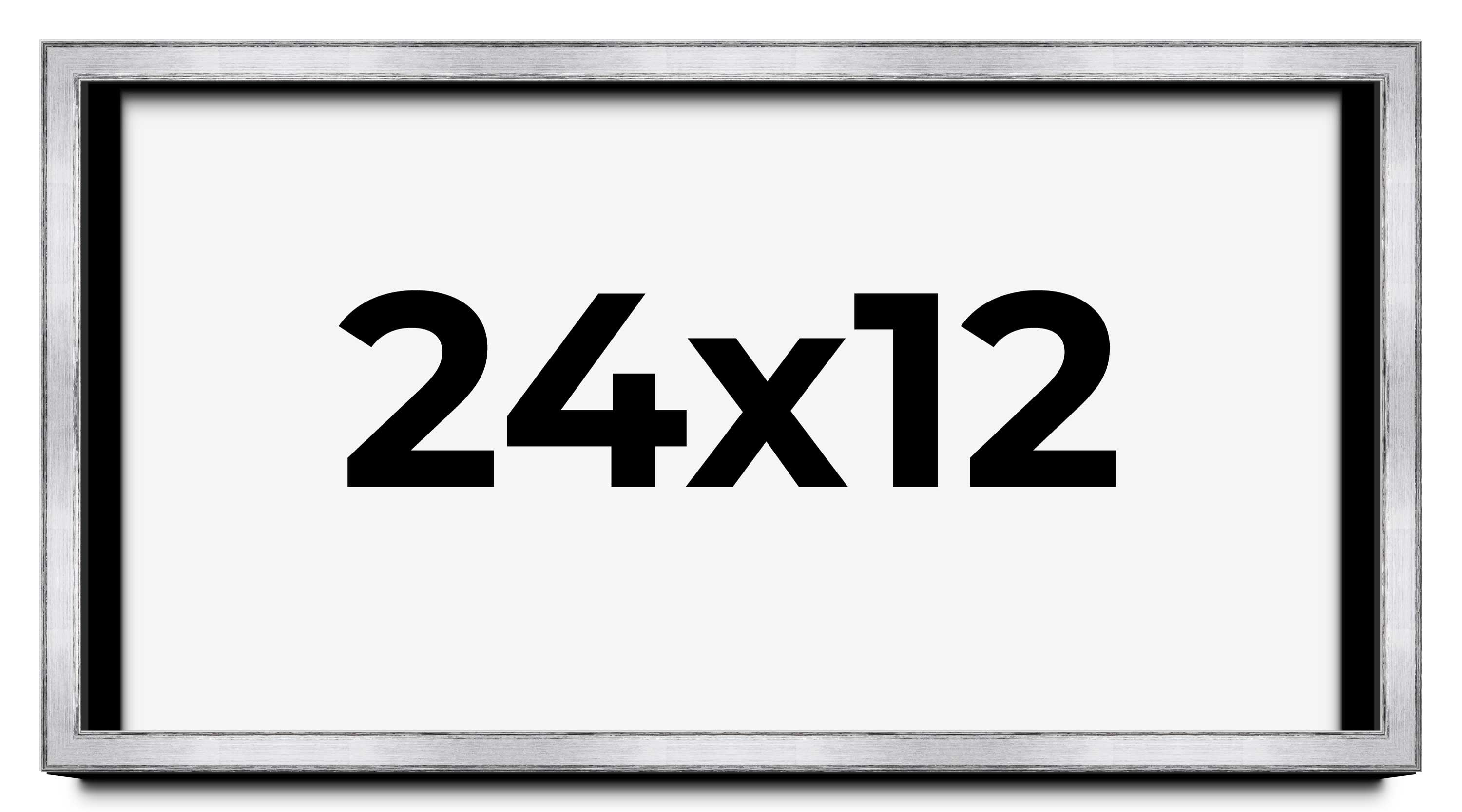 24x12 Shadow Box Frame Silver | 1.375 Inches Deep Real Wood ...