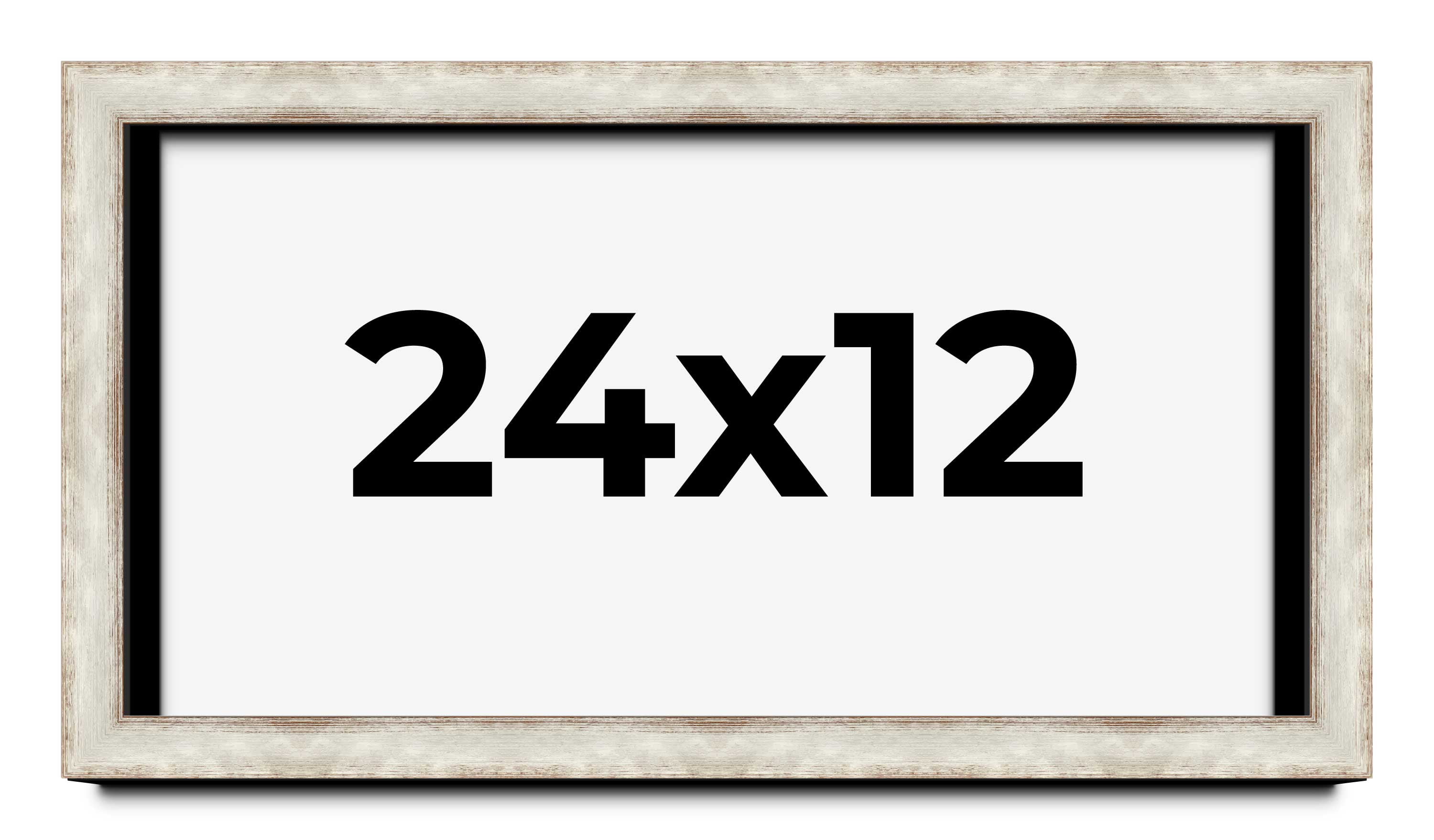 24x12 Shadow Box Frame Silver | 1.625 Inches Deep Real Wood ...
