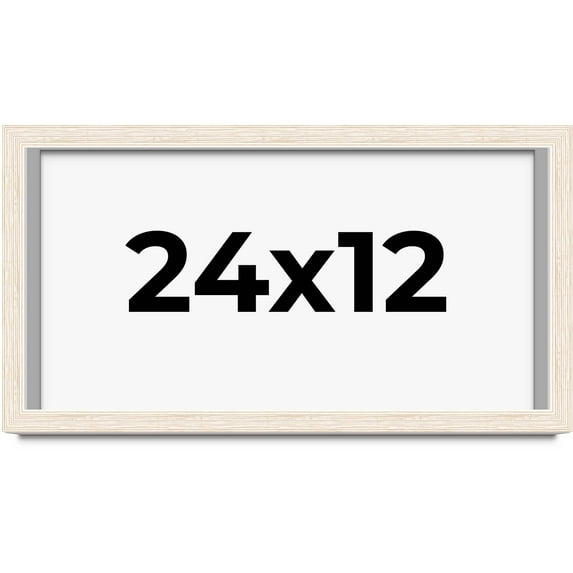 24x12 Shadow Box Frame White | 1.125 Inches Deep Real Wood Rustic ...