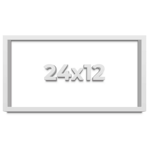 24x12 Shadow Box Frame White | 1 Inches Deep Real Wood Contemporary ...