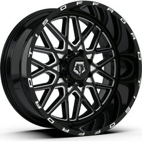 24x12 TIS 548BM Gloss Black Milled Wheel 8x6.5 (-44mm) - Walmart.com