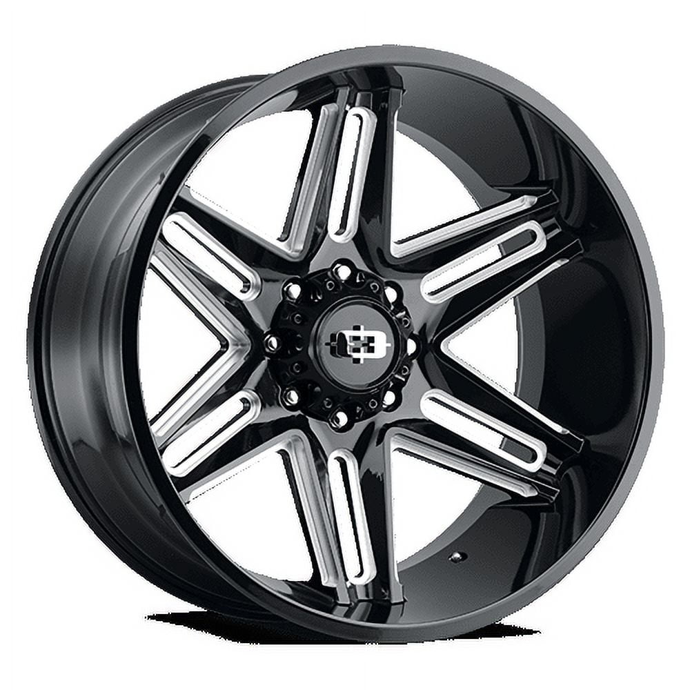 24x12 Vision 363 Razor Gloss Black Milled Spoke Wheel 6x5.5 (-51mm ...