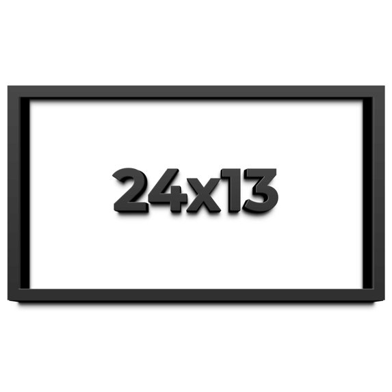 24x13 Shadow Box Frame Black | 1 inches Deep Real Wood Contemporary ...