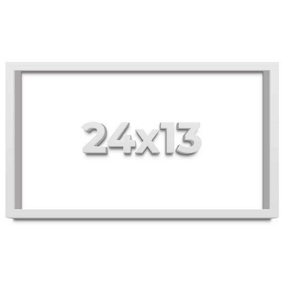 24x13 Shadow Box Frame White | 1 Inches Deep Real Wood Contemporary ...