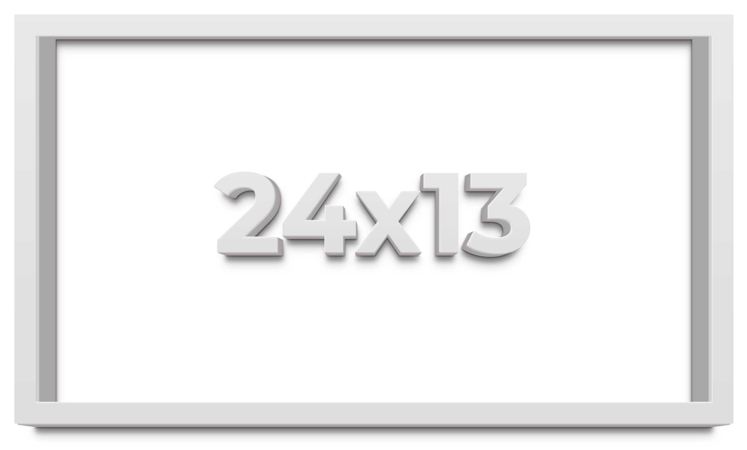 24x13 Shadow Box Frame White | 2 Inches Deep Real Wood Contemporary ...