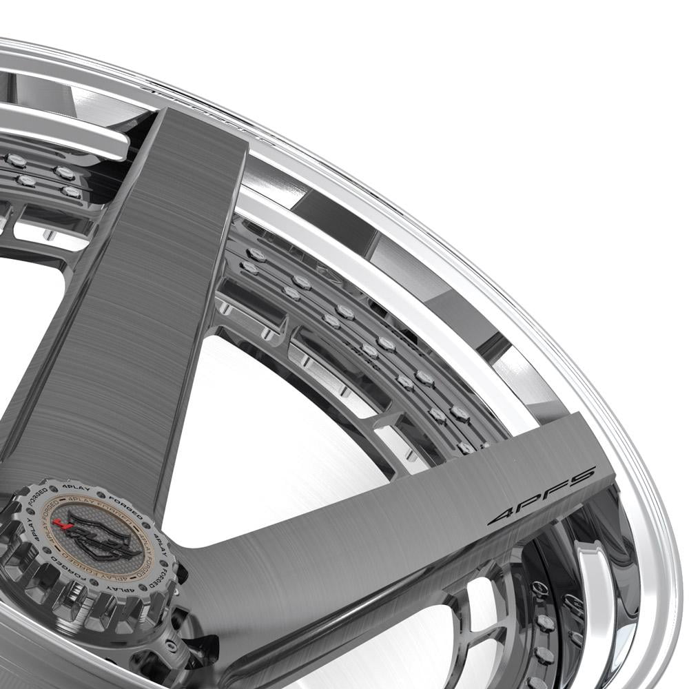 24x14 4PLAY Wheel for GM-Ford-Dodge-Hummer 4PF5 Polished Barrel with ...