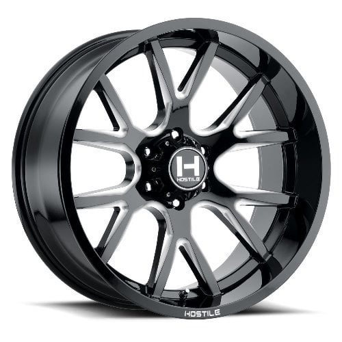 24x14 Hostile H113 Rage Blade Cut (Blk Milled) Wheel 6x5.5 (-76mm ...