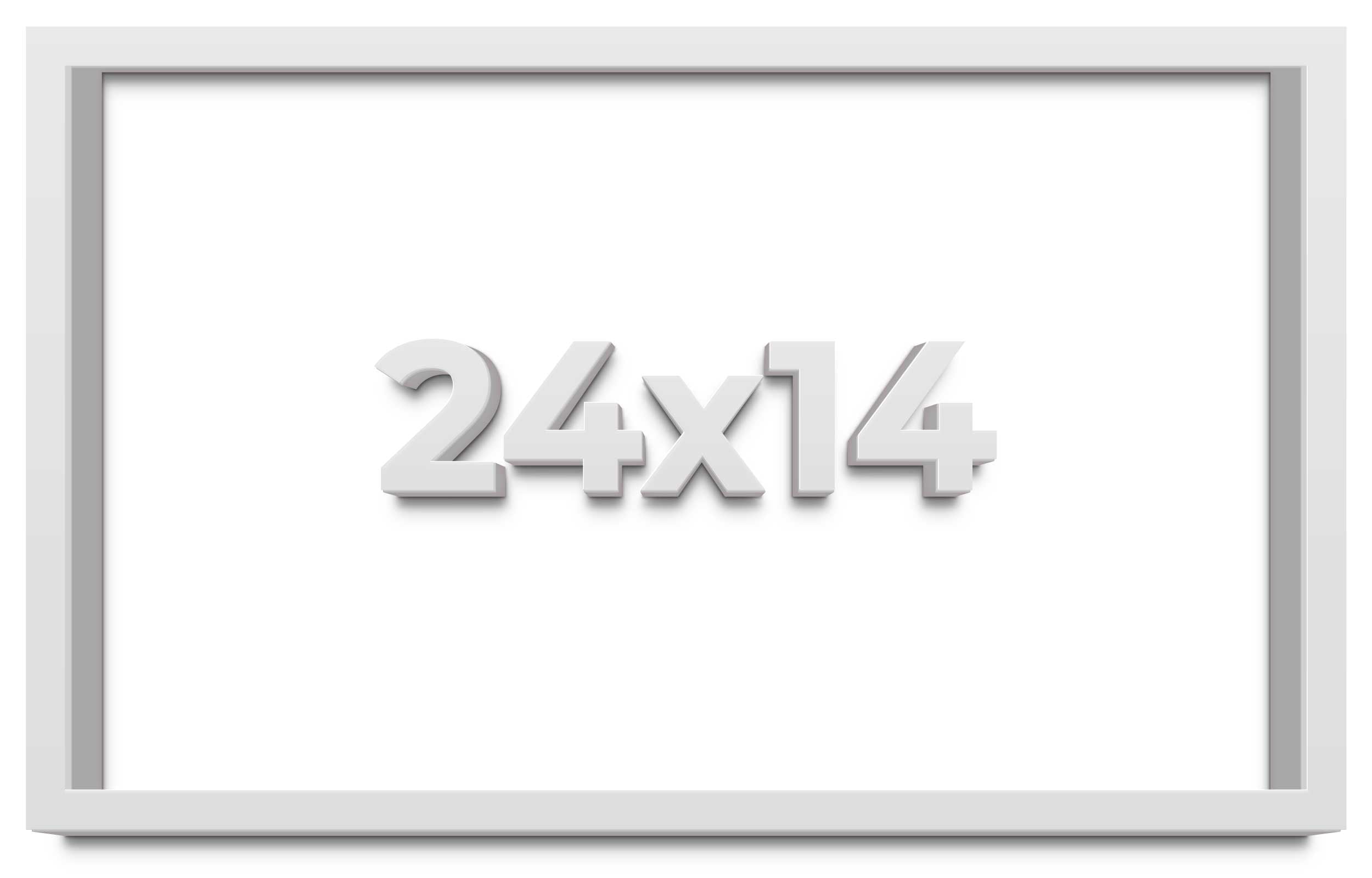 24x14 Shadow Box Frame White | 1 Inches Deep Real Wood Contemporary ...