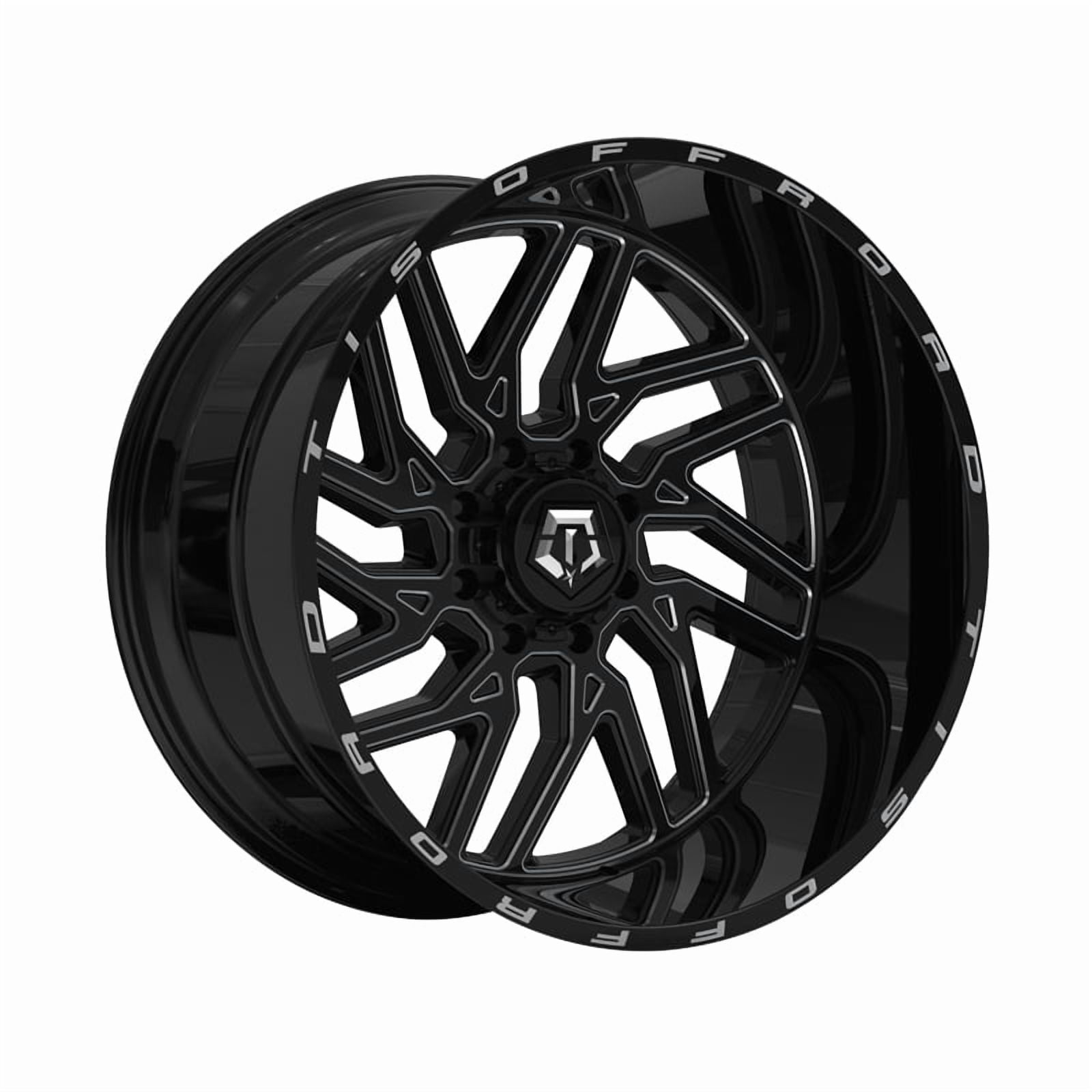 24x14 TIS 544BM Gloss Black Milled Wheel (8x170 -76mm) with CNC Accents ...
